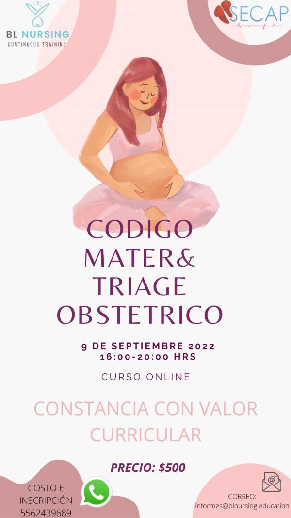 Adquira seus ingressos por CURSO CODIGO MATER Y TRIAGE OBSTETRICO La plataforma más fácil para ...