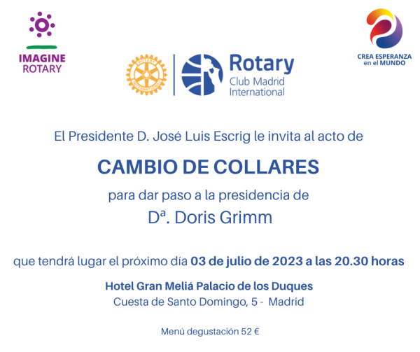 Consigue tus entradas para Cambio de collares Rotary Madrid ...