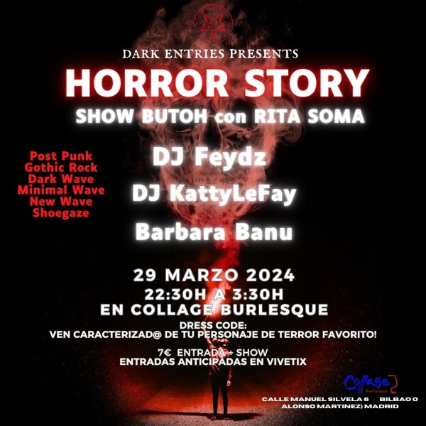 Consigue tus entradas para Dark Entries - Horror Story + Show Butoh ...
